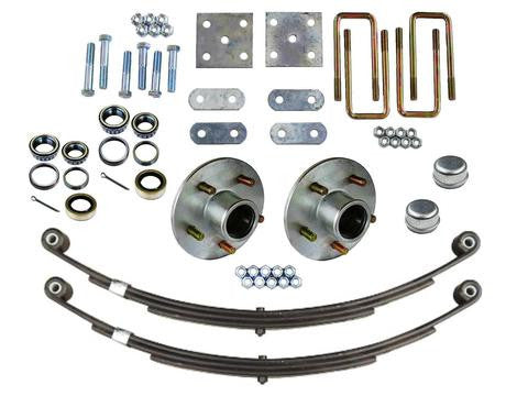 Trailer Axle Leaf Spring Mounting Kit With 5 lug Hubs, 2500lb. Axles #5 ...